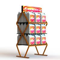China Engine Oil Zigzag Shelf Grocery Store Display Racks Tubular Frame for sale