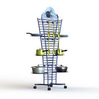 China Custom Pans Metal Floor Display Stands Wire Metal Shelves And Wire Pegs for sale