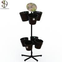China Florist'S Shop Bouquets Metal Floor Display Stand With 7 - 12 Flower Barrel for sale