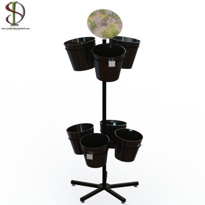 China Florist'S Shop Bouquets Metal Floor Display Stand With 7 - 12 Flower Barrel for sale