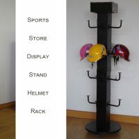 China Four Sides Motorcycle Helmet Display Rack With Metal Hooks 16 Crash Helmet Display Stand for sale