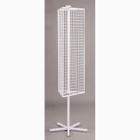 China 3 Sides Wire Grid Spinner Display Floor Stand With Triangle Shaped Grid Panel for sale
