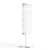 China 3 Sides Wire Grid Spinner Display Floor Stand With Triangle Shaped Grid Panel for sale
