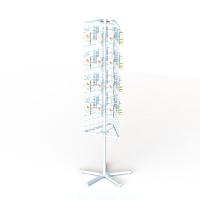 China 3 Sides Wire Grid Spinner Display Floor Stand With Triangle Shaped Grid Panel for sale