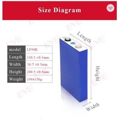 China Lifepo4 LFP Prismatic Cells 90Ah 3.2V 3C LF90 Lithium Phosphate Battery For Ebike for sale