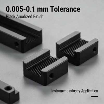China Precision CNC Milling Parts 0.005-0.1 mm Tolerance Black Anodized Aluminum Machining for sale