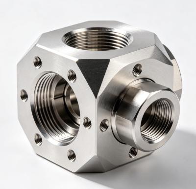 China CNC Machined Stainless Steel 304 Valve Body Precision Internal Boring ±0.01mm Ra 0.8 for sale