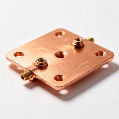 China CNC Stamped Copper C11000 Grounding Terminal 200A to 2000A ±0.1mm Hole Accuracy for sale