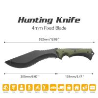 China ODM Plastic Handle Stainless Steel Hunting Knife 4mm Blade 13.8in for sale