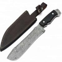 China Damascus Micarta Custom Hunting Knife Handmade Stainless Steel Machete 14in for sale