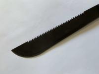 China ODM Saw Tooth Black Blade Spring Steel Machete 20in Plastic Handle for sale