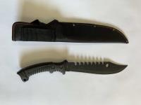China ODM 16in Rubber Handle Fixed Blade Hunting Knife 3mm Blade for sale