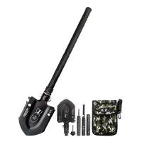 China Multifunctional Tactical Engineer Shovel Toughness Alloy Black Blade L67cm for sale