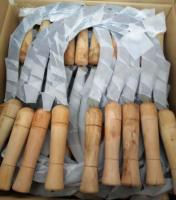 China 65Mn Steel Harvesting Sickle Black Coated Hand Garden Tool Grass Cutter Antirust for sale