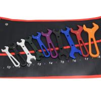 China 20.5cm Forged Steel Wrench Adjustable 3AN To 20AN Fitting Wrench Set for sale