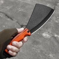 China Black Coated Wooden Handle Machete Outdoor With Sheath 14.8cm for sale