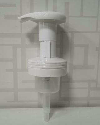 China Transparent Foam Pump Clip Lock Way Foam Dispenser Pump 43/400 Specification In White for sale