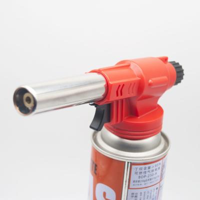 China Portable Butane Gas Flame Torch Windproof Piezo Ignition Lightweight Outdoor Camping BBQ for sale