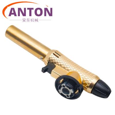 China Golden Brass Style Butane Torch Head With Auto Piezo Ignition for sale