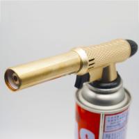 China Golden Brass Style Butane Torch Head With Auto Piezo Ignition for sale