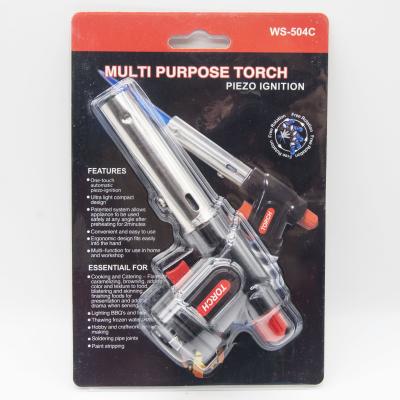China 504C Portable Butane Blow Torch Head Black Red Flame Gun With One Touch Trigger Piezo Ignition for sale