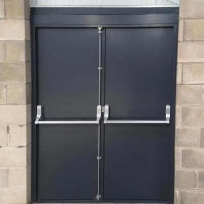 China Prehung Exterior Steel Fire Door 36x80 with Frame Panic Bar Galvanized 90 Minutes for Residential Commercial Villa Hotel for sale