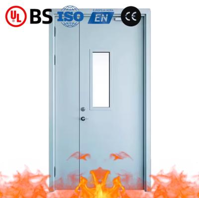 China Modern Double-layer Metal Steel Fire Door 3-hour Fire Rating Heat-insulated Safe Exit Commercial RAL for sale