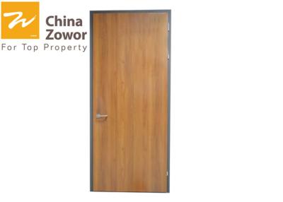 China Single Swing Right Handed Fire Safety Door Wood Grain Finish Galvanized Steel for sale