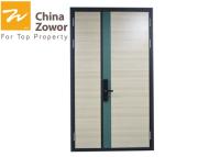 China 36'' X 84'' Unequal Leaf RH Active Steel Insulated Fire Door For Hotel/ Wood Grain Finish for sale