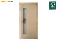 China 40mm Thick Vertical Glass HPL Finish Wooden Interior Door - White Oak Color with 90-Minute Fire Rating for sale