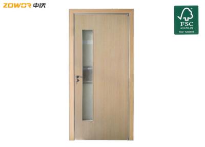China 40mm Thick Vertical Glass HPL Finish Wooden Interior Door - White Oak Color with 90-Minute Fire Rating for sale