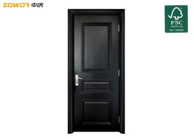 China Solid Core Flush 3 Panel 40mm Thick Wooden Interior Door - Custom Sizes 2000-2300mm Height for sale