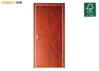 China Curved Flowers PVC Finished Wooden Interior Door 45mm Thickness with Custom Sizes 900x2050mm and FSC Certification for sale
