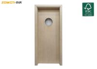 China Single Hinged Cottage Oak Flush Wooden Interior Door 35-65mm Thickness 1900-2300mm Height Customizable for sale