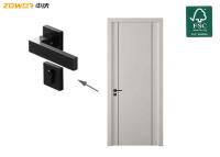 China PU Paint Hotel Bedroom Solid Core Oak Wood Door 33x78 Inches 44mm Thickness FSC Certified for sale