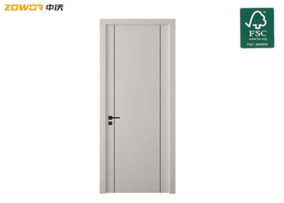 China PU Paint Hotel Bedroom Solid Core Oak Wood Door 33x78 Inches 44mm Thickness FSC Certified for sale