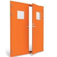 China Double Leaf 50mm Thick 90Min Steel Fire Exit Doors for sale