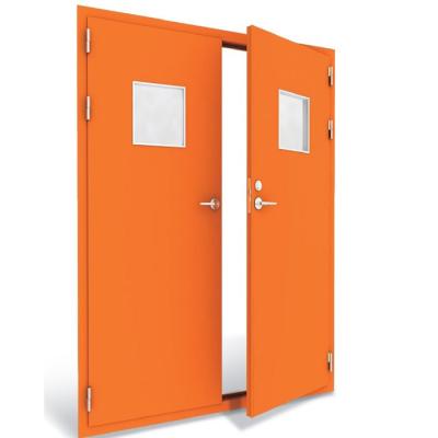 China Double Leaf 50mm Thick 90Min Steel Fire Exit Doors for sale