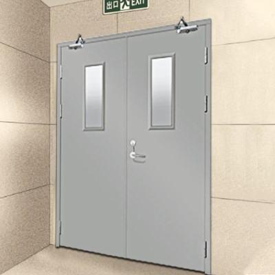 China UL & EI Certified Commercial Double 3-Hour Fireproof Steel Door, Exterior Fireproof Metal Door, Fireproof Exterior Steel Door for sale
