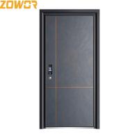 China Safety Metal Entry Door with Zinc Alloy Plate and Smart Lock for sale