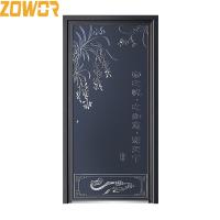 China Anti Theft Waterproof Aluminum Entrance Door with 90mm Leaf Thickness - ISO 9001 Certified Custom Sizes for sale
