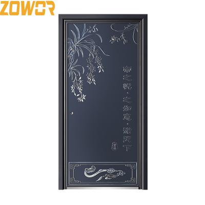China Anti Theft Waterproof Aluminum Entrance Door with 90mm Leaf Thickness - ISO 9001 Certified Custom Sizes for sale