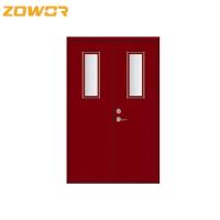 China BS Certified 54mm FD60 Powder Coated Galvanized Steel Fire Door - 45mm Thickness, 60 Minute Rating for sale