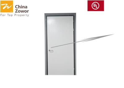 China UL Certified FD90 Steel Fire Door 45mm Thick Single Leaf with 3-Hour Fire Rating and Milky White Finish for sale
