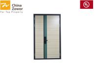 China Unequal Double Leaf 90 Minute Fire Rated Door with 120mm Frame Depth and 30kg/m² Weight - Milky White Powder Coated Finish for sale