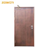 China Yellow Color Certified RH Open Gal. Steel Fire Safety Door With Vision Lite for sale