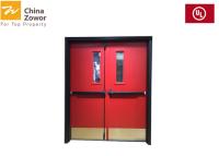 China 45mm Thick Double Swing Galvanized Steel Fire Safety Door - 1200x2400mm & 2100x2400mm Sizes - UL Certified 180min Fire Rating for sale