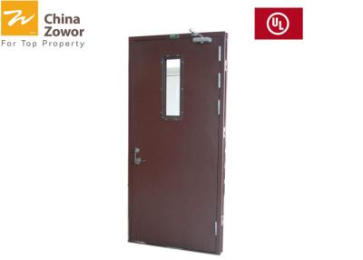 China Galvanized Steel Fire Safety Door 2 Hours Fire Rating Right Hand Active Open for sale