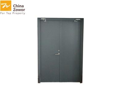 China High Decoration Galvanized Steel PVC/ Powder Coated Commercial Double Fire Safety Doors 76 x 82 for sale