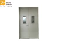 China Various Colors Powder Coating Finish Prehung Steel Fire Safety Door With Vision Panel for sale
